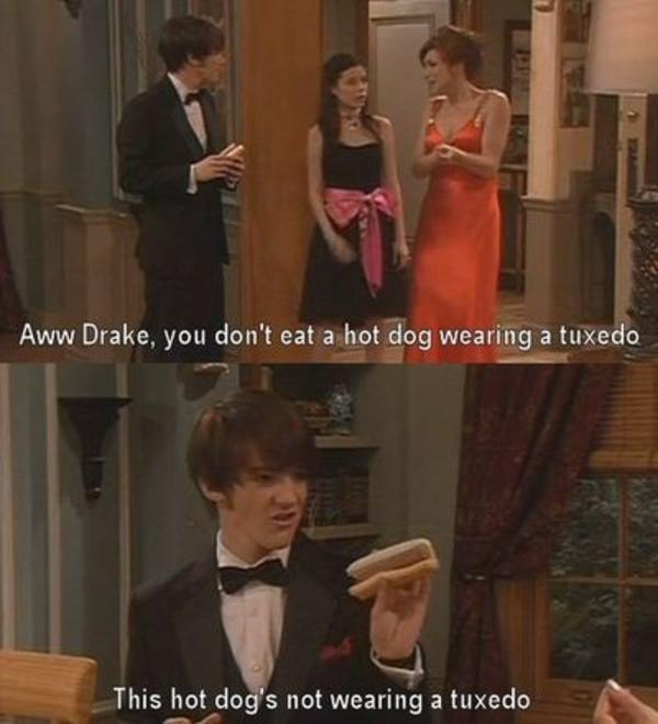 why would a hot dog wear a tuxedo? | Drake and Josh | Know Your Meme