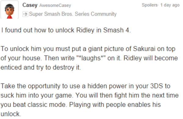 Decided to have a little fun with a joke post. | Super Smash Brothers ...