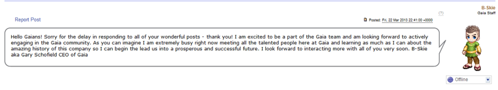 Gary Schofield's first post in Gaia Online | Hyperinflation in Gaia ...