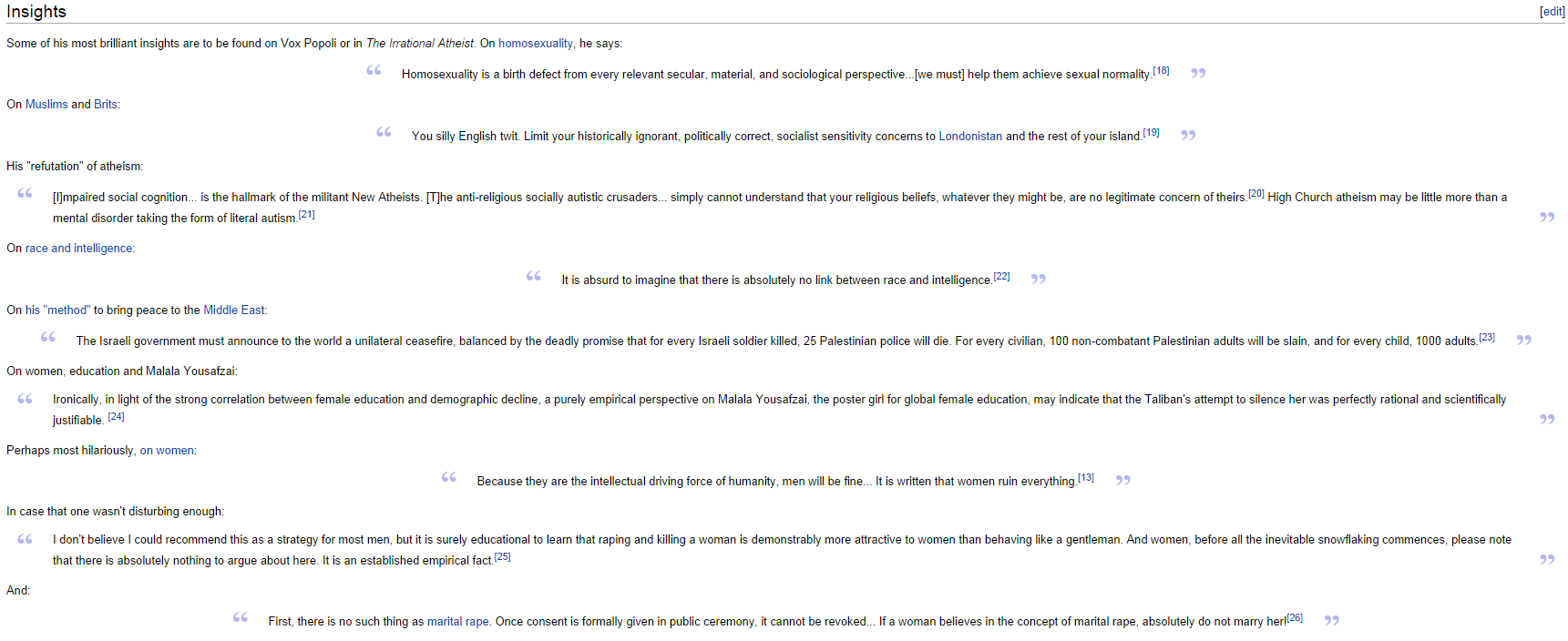 Vox's greatest hits | Vox Day / Theodore Beale | Know Your Meme