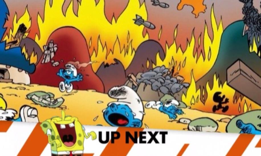 The Smurfs gets UNICEF Bombed by Inappropriate Timing Spongebob Banner ...