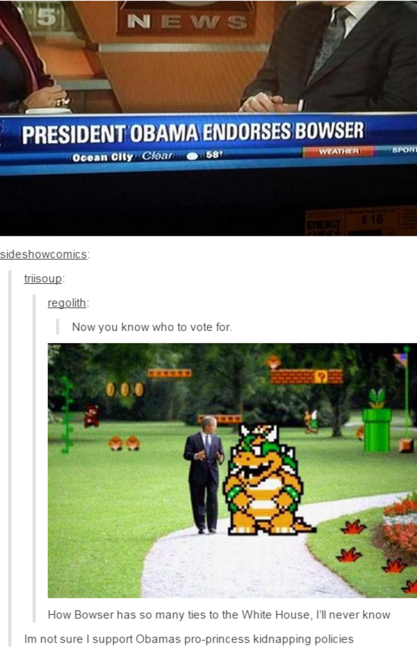 And now Bowser is president... of Nintendo of America. | Barack Obama ...