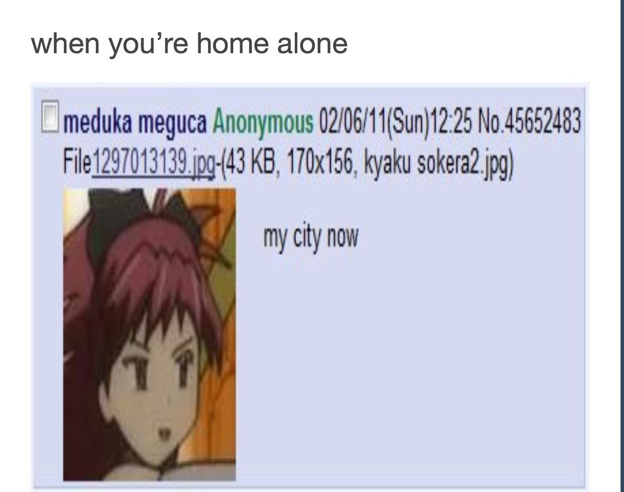 When you're home alone | Meduka Meguca / Being Meguka is Suffering ...