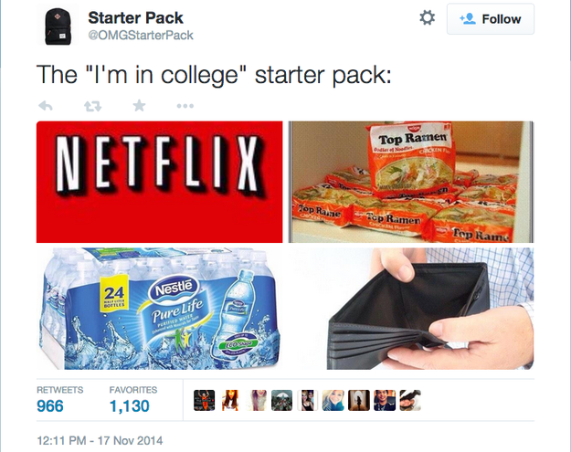 I'm in college | Starter Packs | Know Your Meme