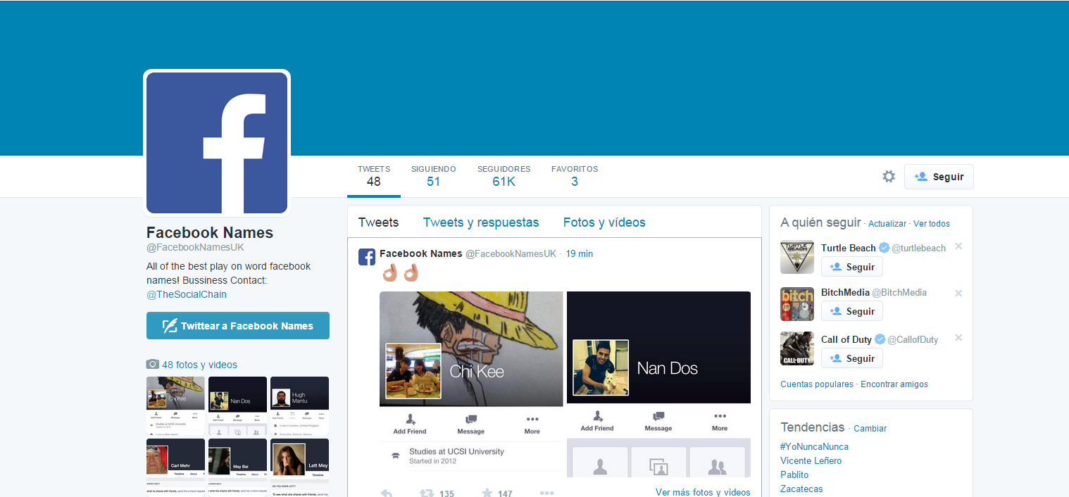 Facebook names | Know Your Meme