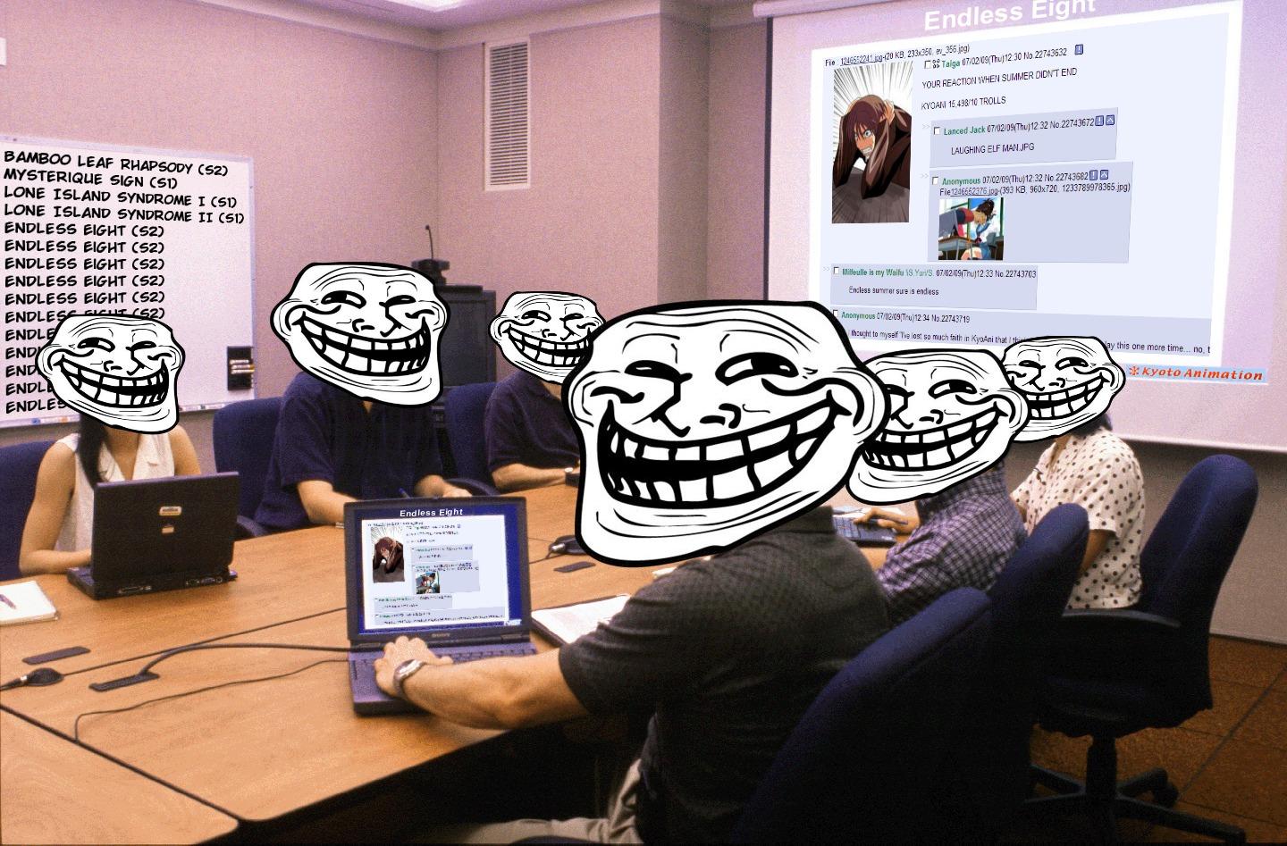 Animator trolls | Endless Eight / Kyon-kun Denwa! | Know Your Meme