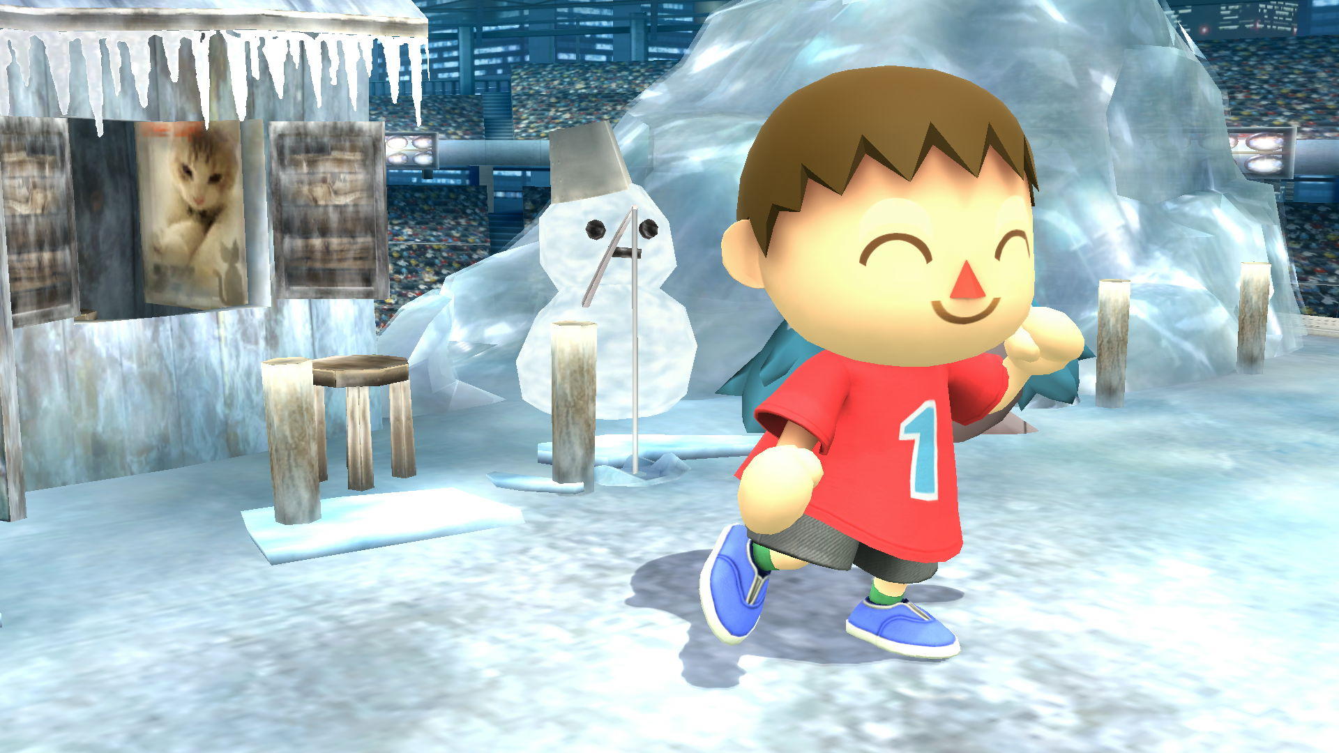 Yep, Sakurai's cat is still in the Pokemon Stadium 2's Ice section ...