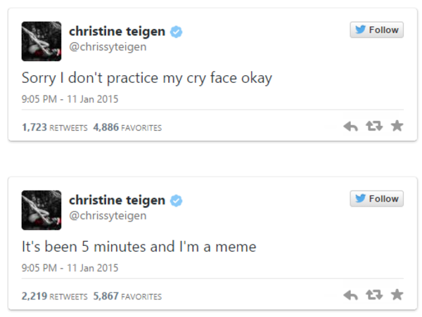 [Image - 895578] | Chrissy Teigen's Cry Face | Know Your Meme