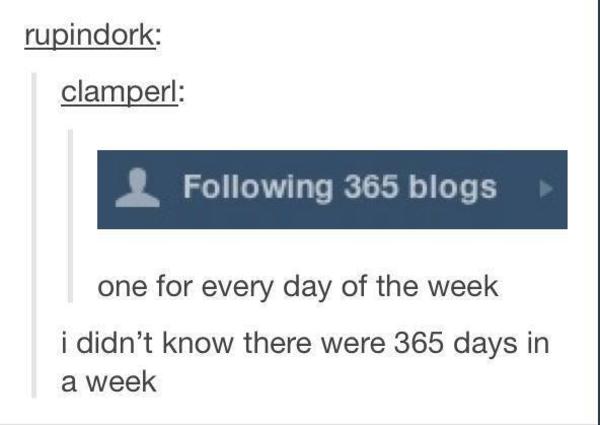 Must be one long week. | Tumblr | Know Your Meme