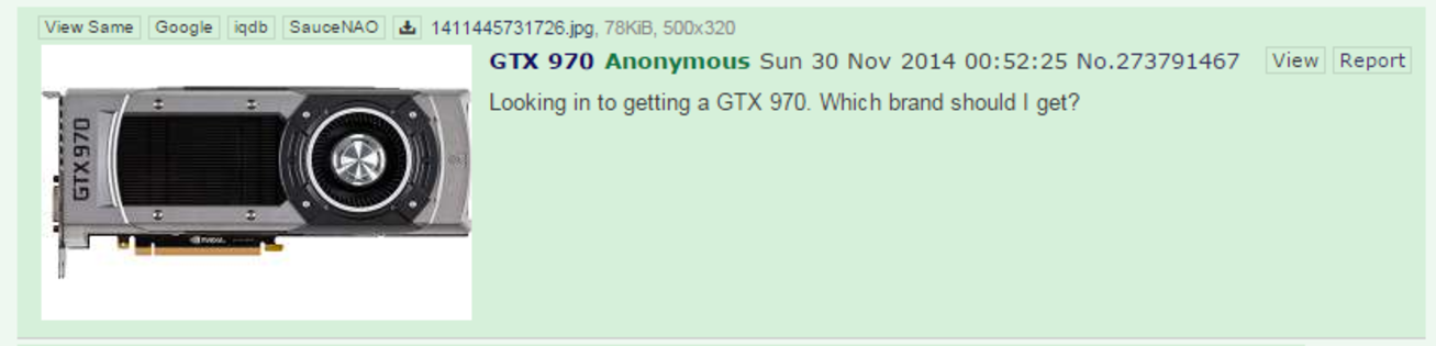 GTX on /v/ | Nvidia GeForce GTX 970 Controversy | Know Your Meme