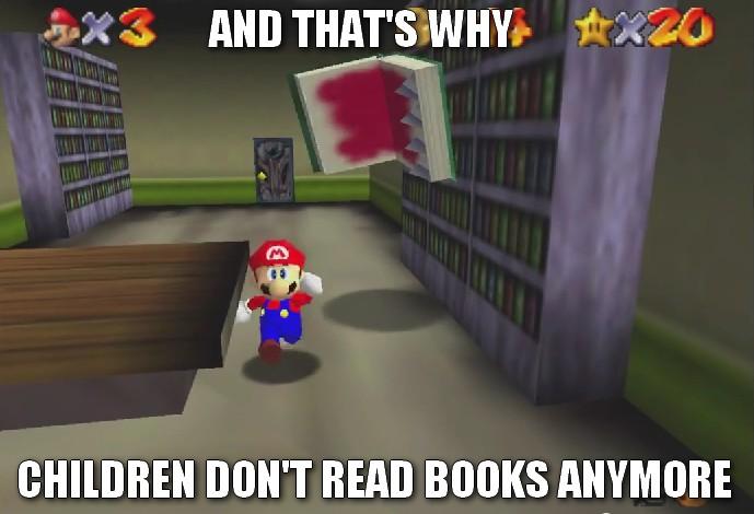 Videogames don't kill people! Books do! | Super Mario | Know Your Meme