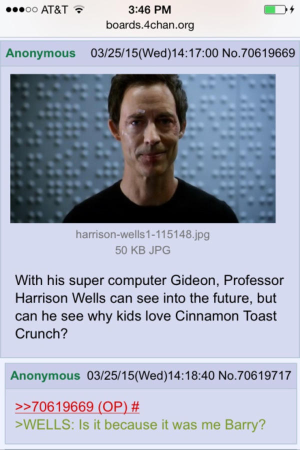 Harrison Wells knows | It Was Me, Barry! / Zoomposting | Know Your Meme