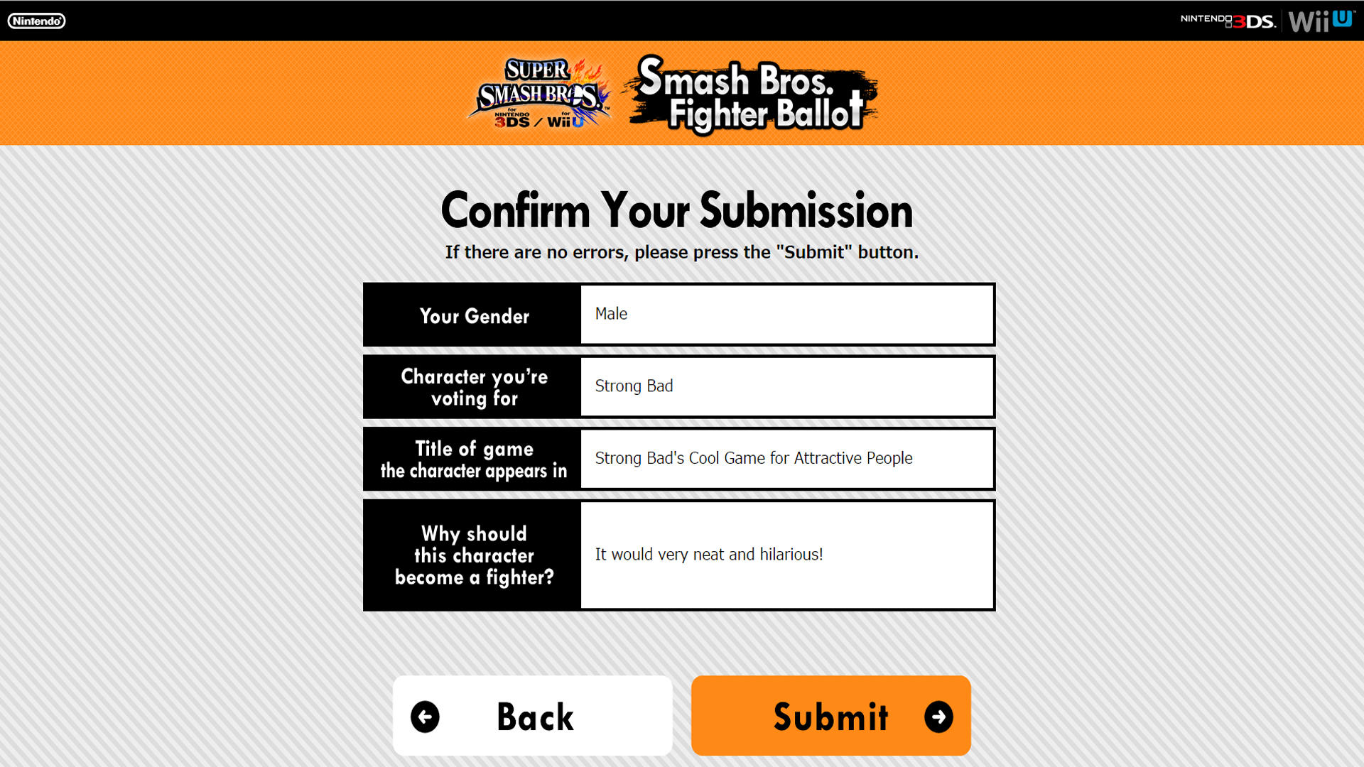Vote4SB! | Smash Bros. Fighter Ballot | Know Your Meme