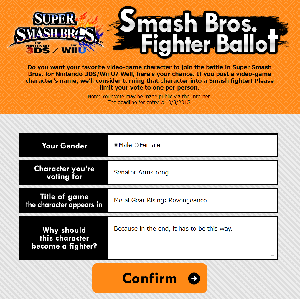 Nanomachines, son | Smash Bros. Fighter Ballot | Know Your Meme