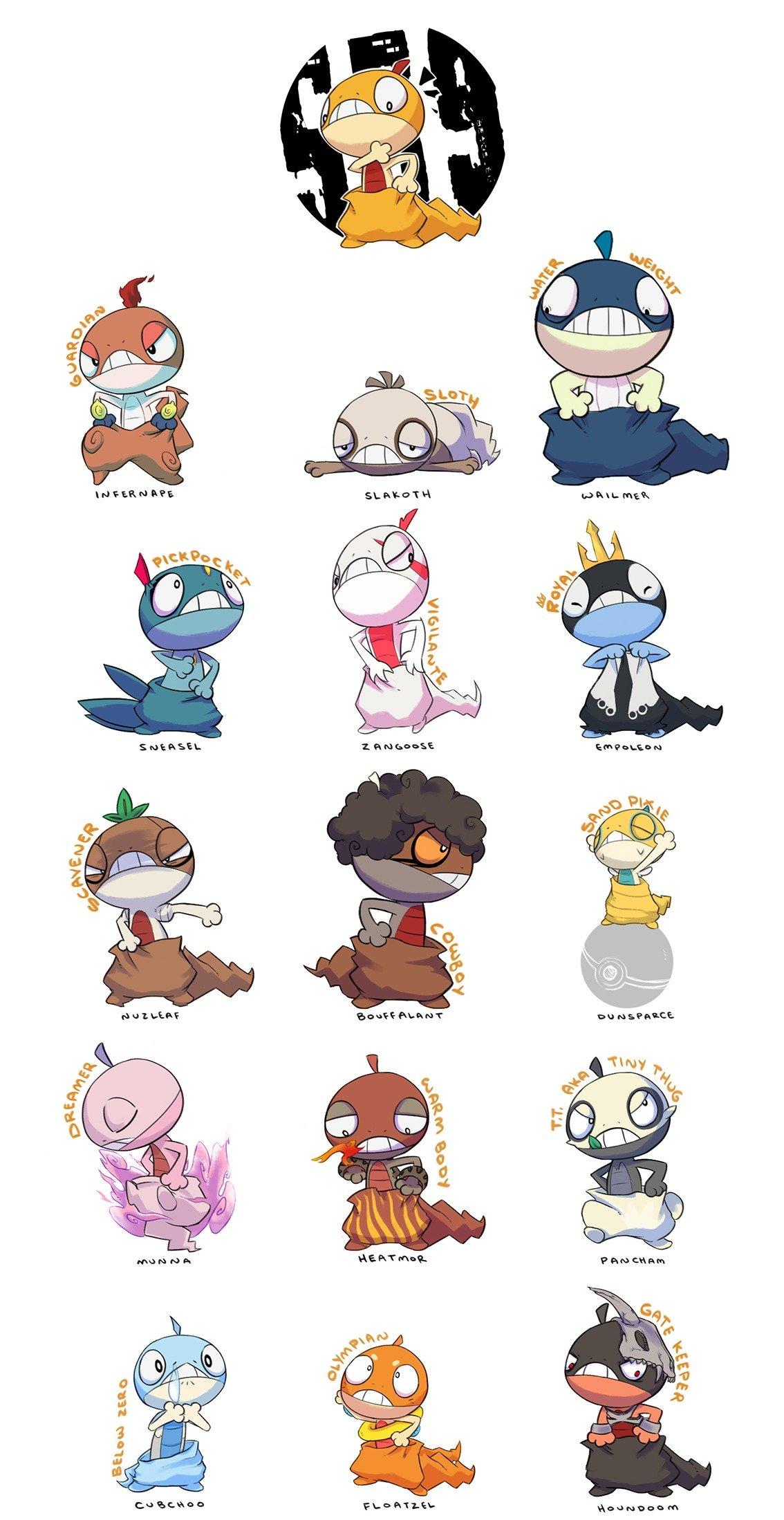 Scraggy variations | Pokemon Variants | Know Your Meme