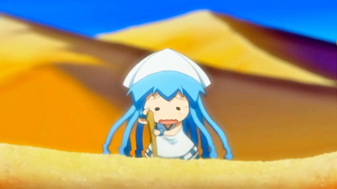 Chibi-Ika in the hot sand (desert maybe?) | Squid Girl / Shinryaku! Ika ...