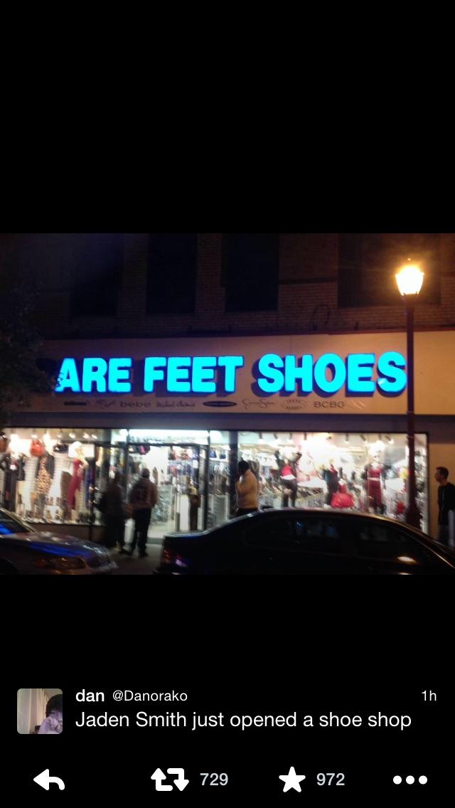 Jaden Smith opened up a shoe shop | Funny Store Signs | Know Your Meme