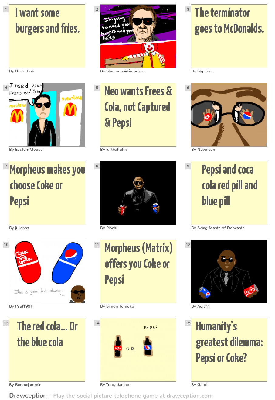 Burgers and Fries | Drawception | Know Your Meme