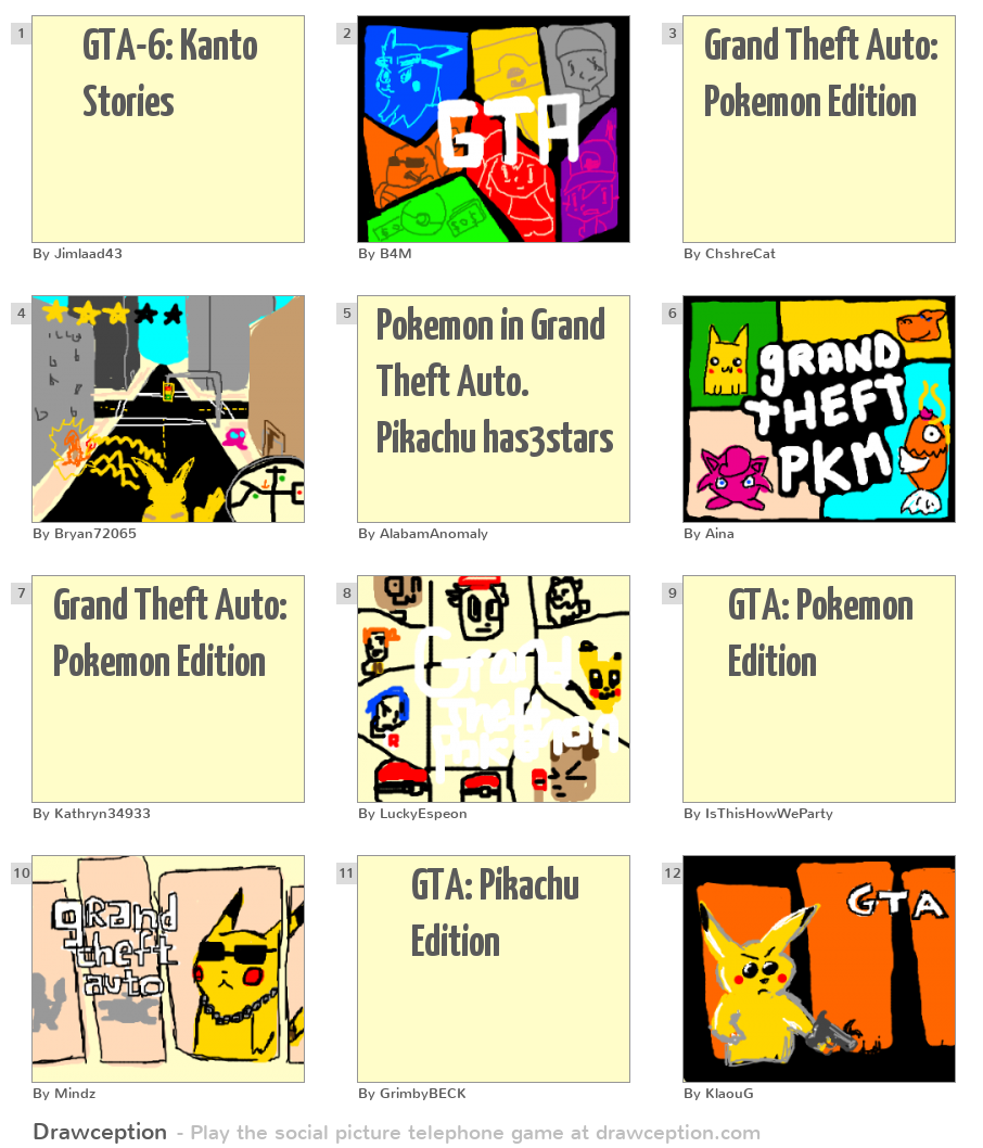 GTA: Kanto Stories | Drawception | Know Your Meme