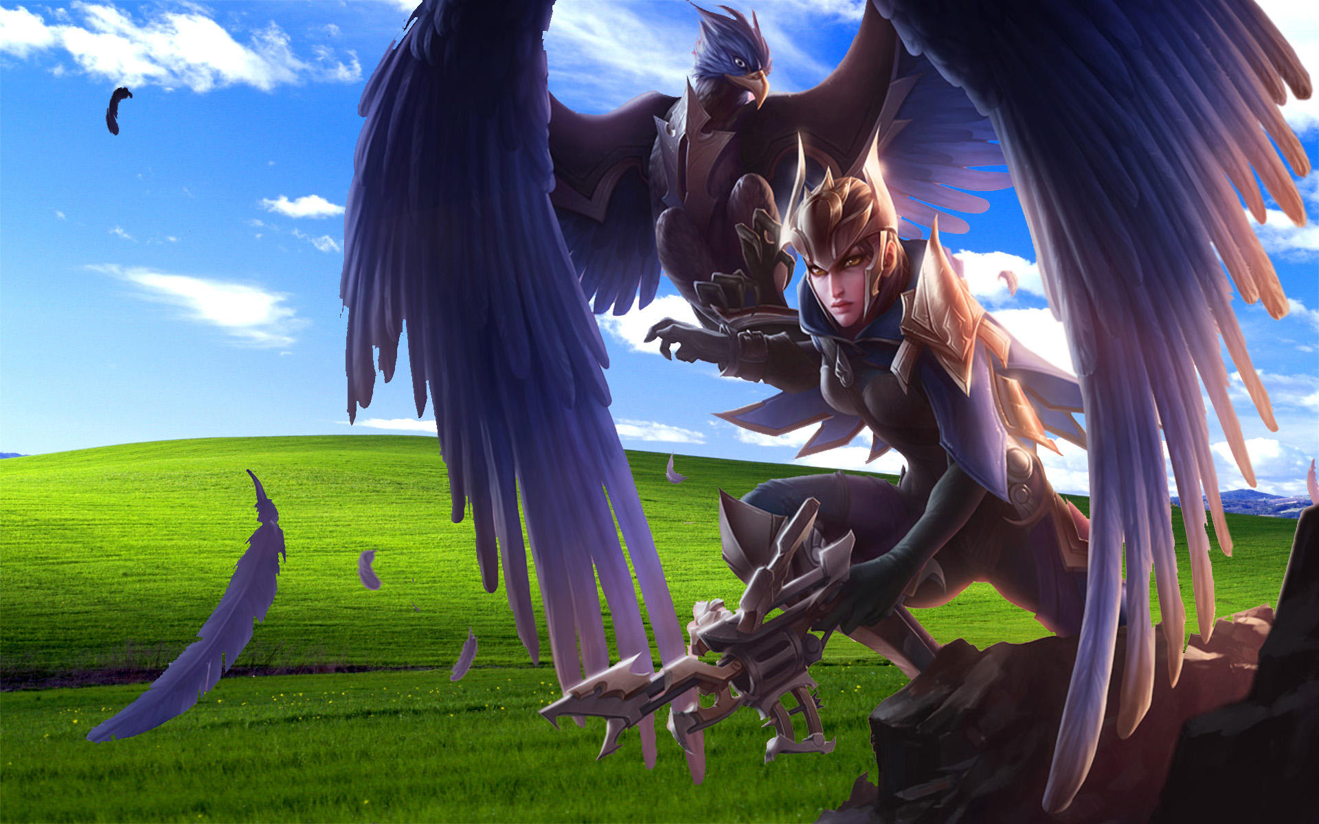 Justice takes Windows Bliss! | Windows XP Bliss Wallpaper | Know Your Meme