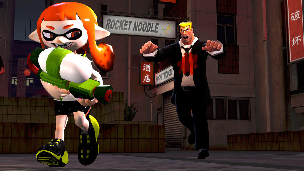 Rocky chasing inkling | Splatoon | Know Your Meme