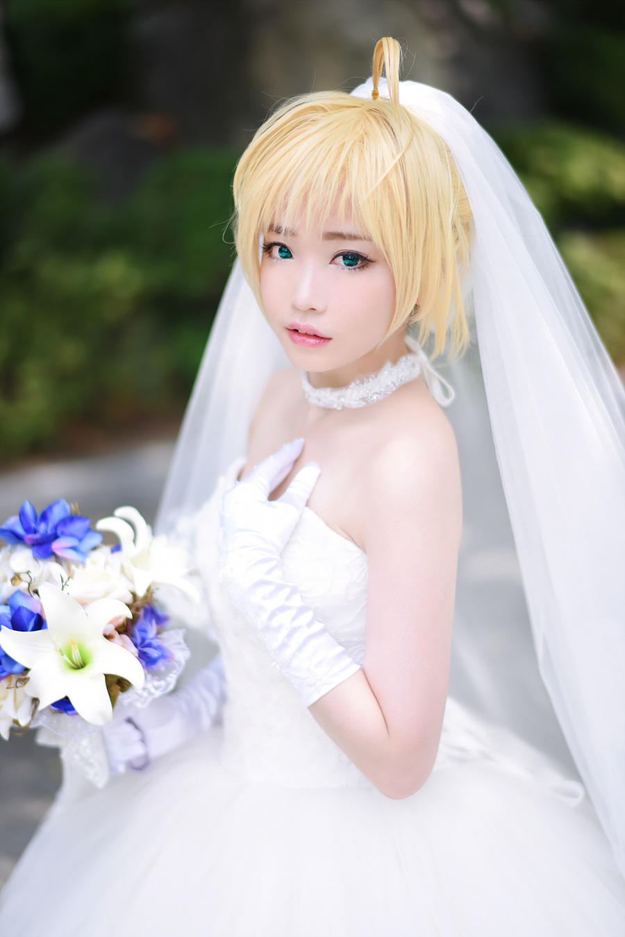 saber wedding dress cosplay 2 | Cosplay | Know Your Meme