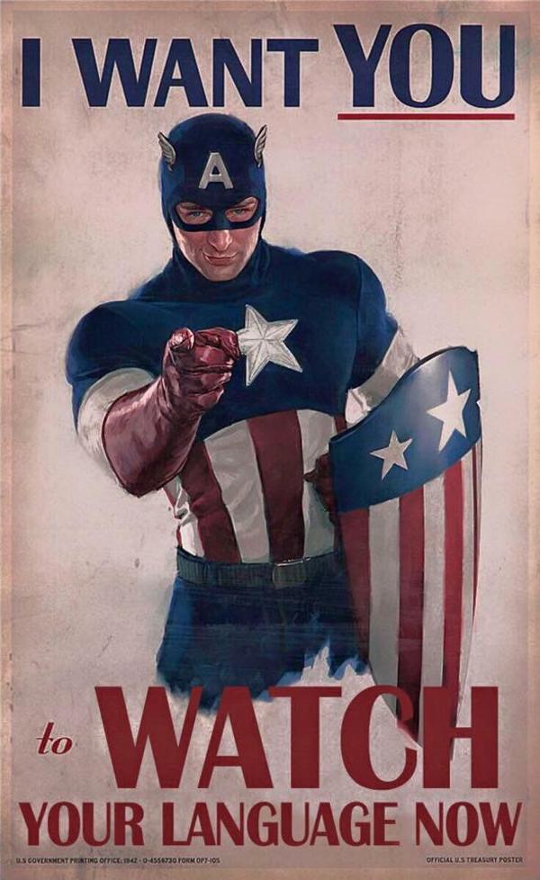 Captain America Needs You To Watch Your Mouth Uncle Sam s I Want You 