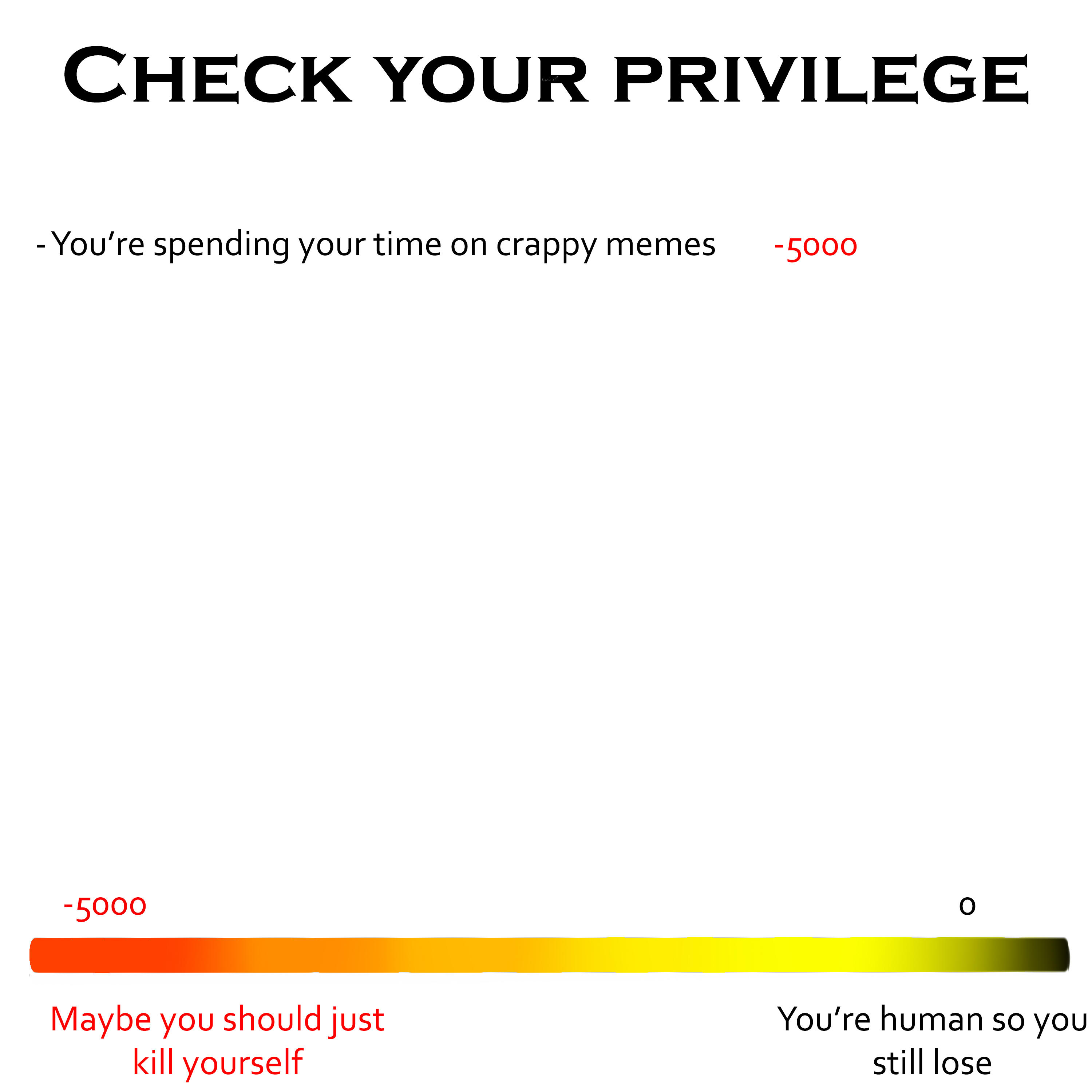 No privilege here | Check Your Privilege | Know Your Meme