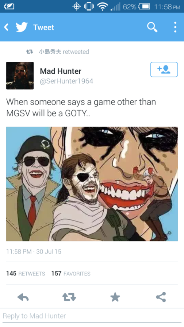 Hideo Kojima actually retweeted this | Metal Gear Solid V | Know Your Meme