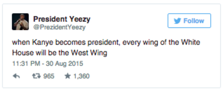 @PresidentYeezy's Tweet | Kanye West / Ye | Know Your Meme