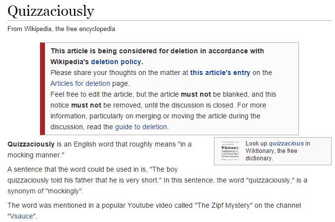 Wikipedia Entry | Quizzaciously | Know Your Meme