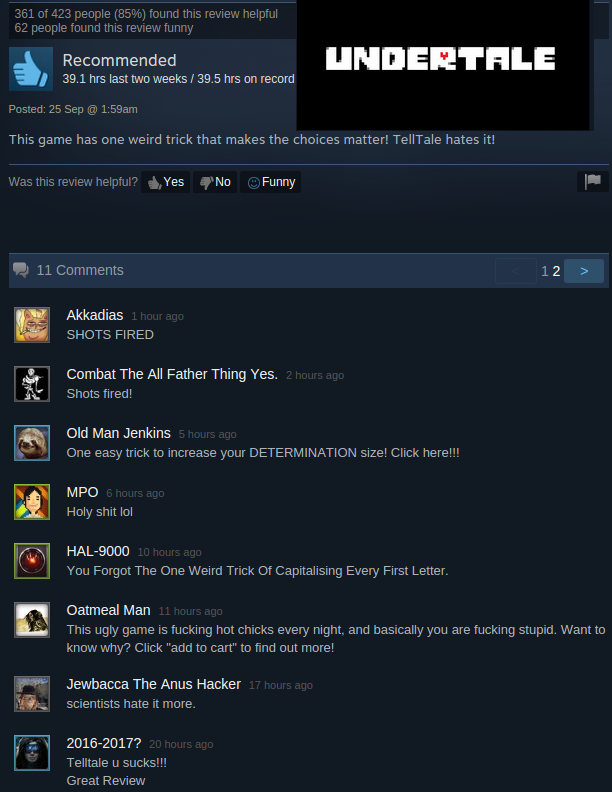 Bigger burn than post-Undyne's cooking session. | Steam User Reviews ...