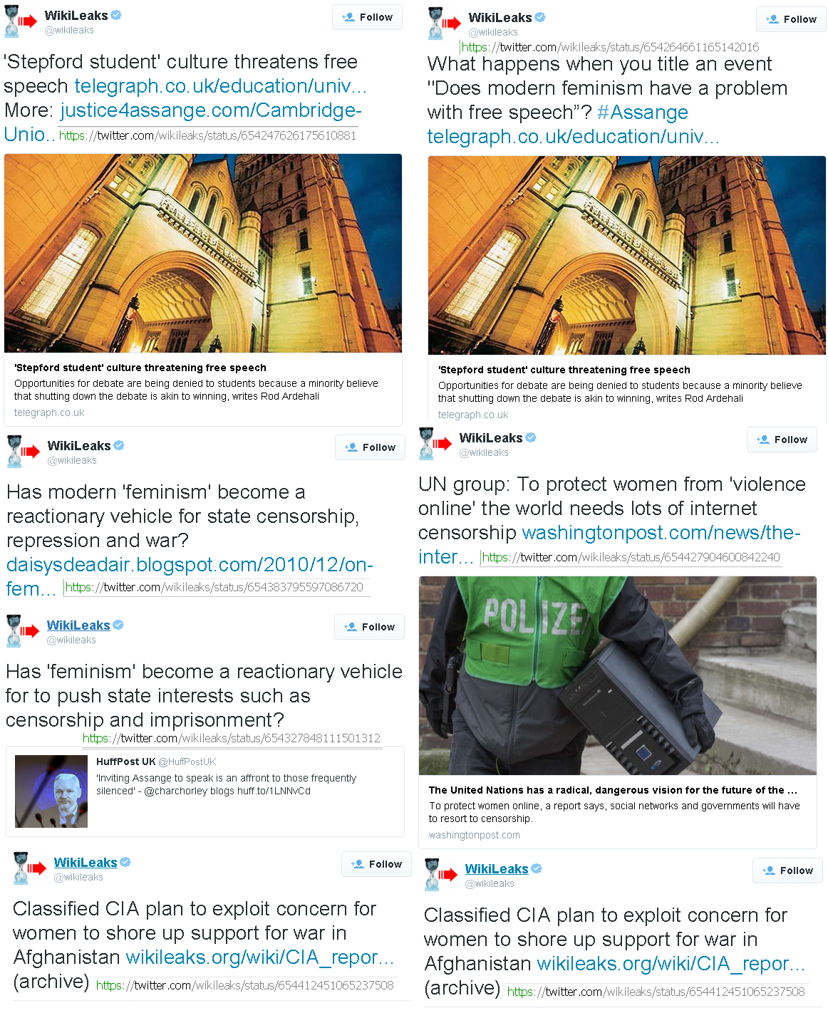 Wikileaks vs "Feminism" | Feminism | Know Your Meme