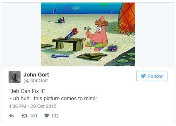 Patrick Can Fix It @JohnGort Tweet | Jeb Can Fix It | Know Your Meme