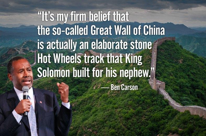 Ben Carson on Great Wall | Ben Carson Wikipedia | Know Your Meme