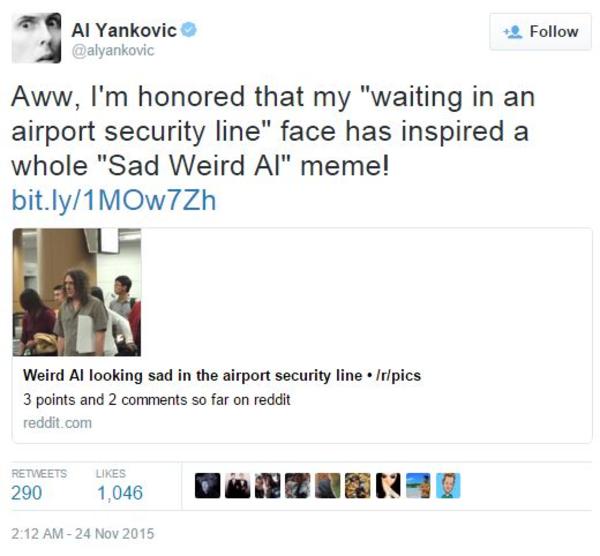 Weird Al Tweet | Sad Weird Al | Know Your Meme
