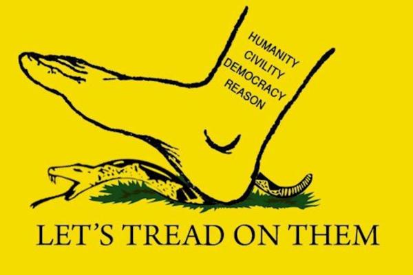 ...tread on them? | Gadsden Flag / Don't Tread On Me | Know Your Meme