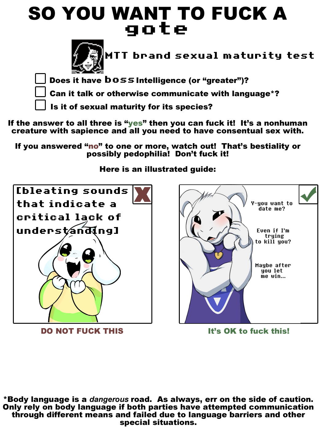 MTT's guide to goatfucking | Harkness Test | Know Your Meme