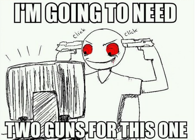 Two guns | Reaction Images | Know Your Meme