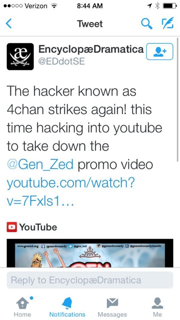 Encyclopedia Dramatica Twitter post | Gen Zed | Know Your Meme