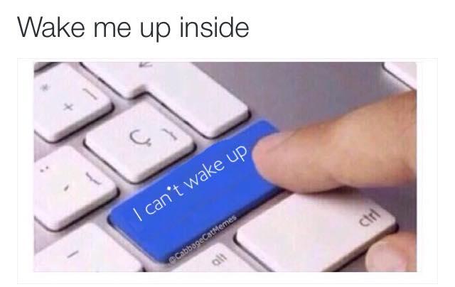 Upgrade me inside (i can't upgrade) | Wake Me Up Inside (Can't Wake Up ...