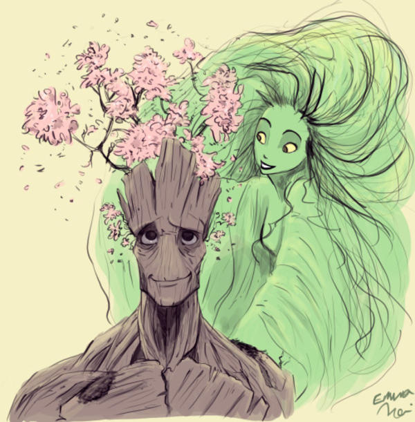 Groot and the Spring Sprite. | Crossover | Know Your Meme