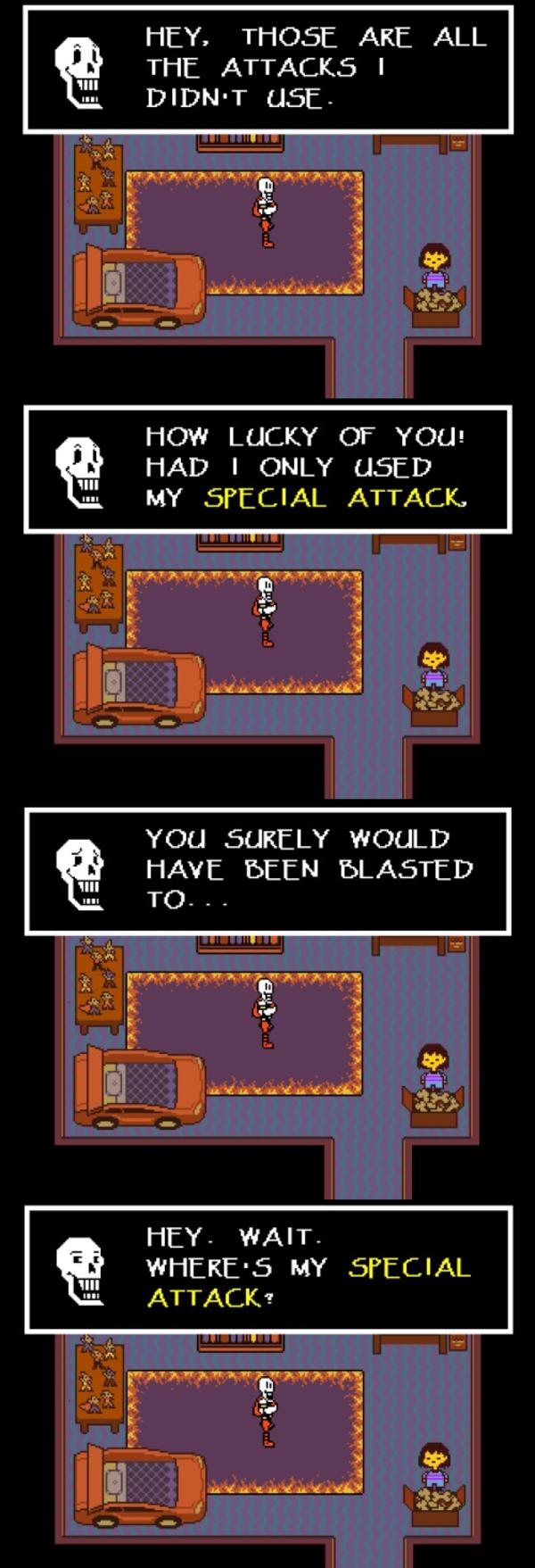 New dialogue about special attack on a date with Papyrus if you spare ...