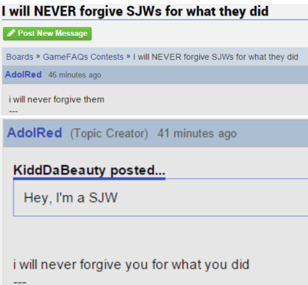 i will never forgive you | Social Justice Warrior | Know Your Meme