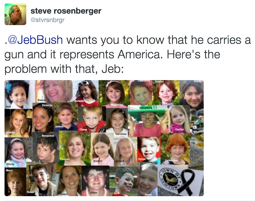 Steve Rosenberger's Tweet | Jeb Bush's "America" Gun Tweet | Know Your Meme