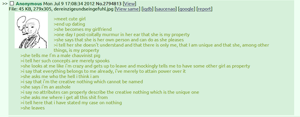 gdi stirner | Greentext Stories | Know Your Meme