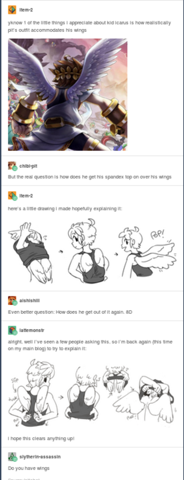 How Pit's wings work | Kid Icarus | Know Your Meme