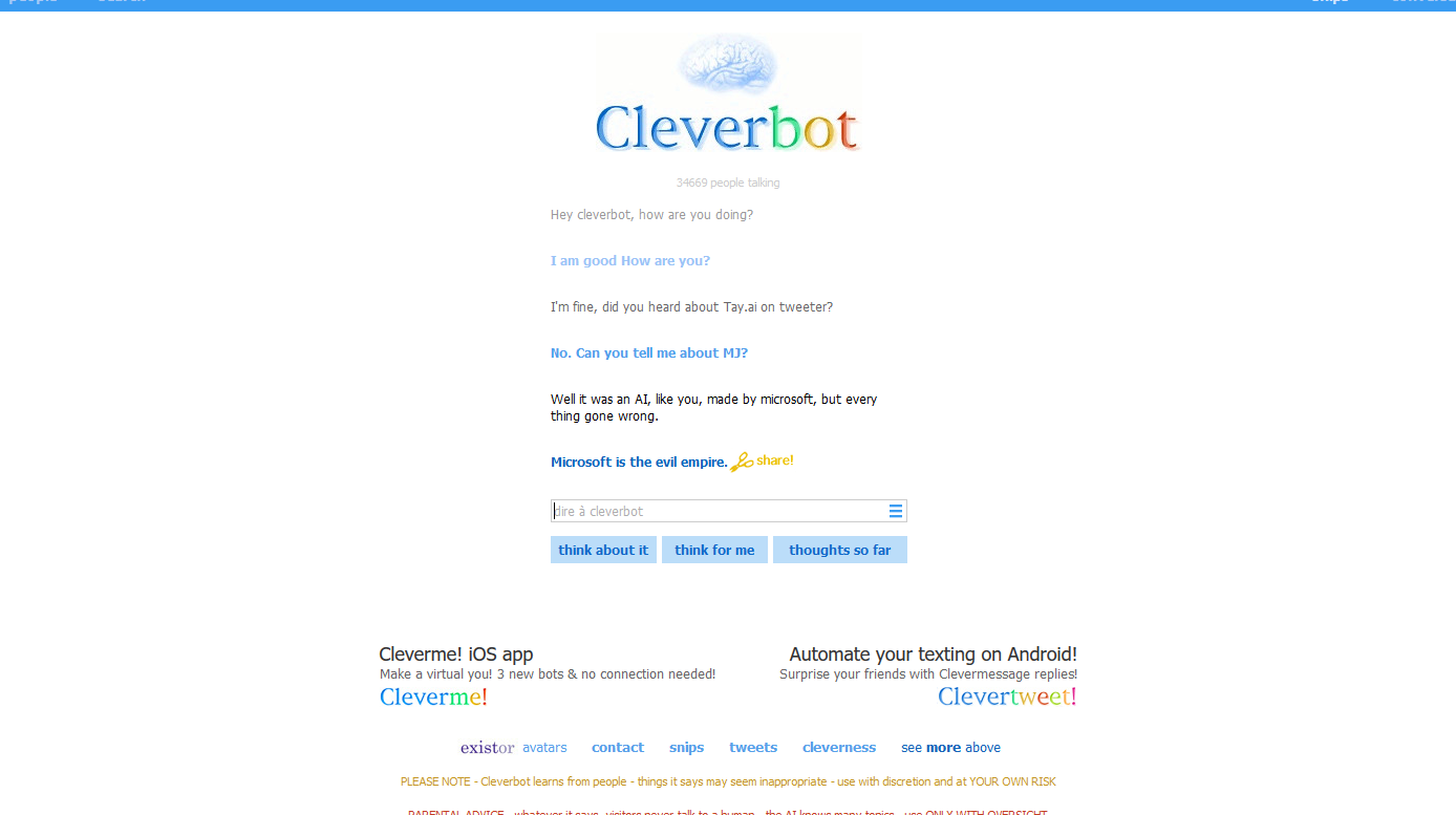 Even cleverbot think that microsoft is evil! | Tay AI | Know Your Meme