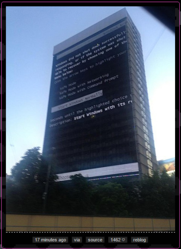 When Windows Crashes on a Building | Windows | Know Your Meme