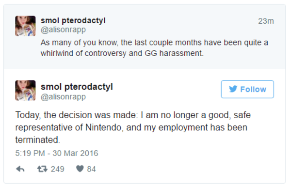 Alison Rapp's employment has been terminated | Nintendo | Know Your Meme